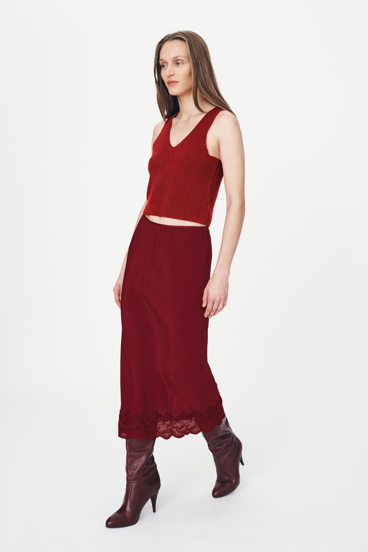 ROWIE ROWIE The Label Marina Silk Midi Skirt
